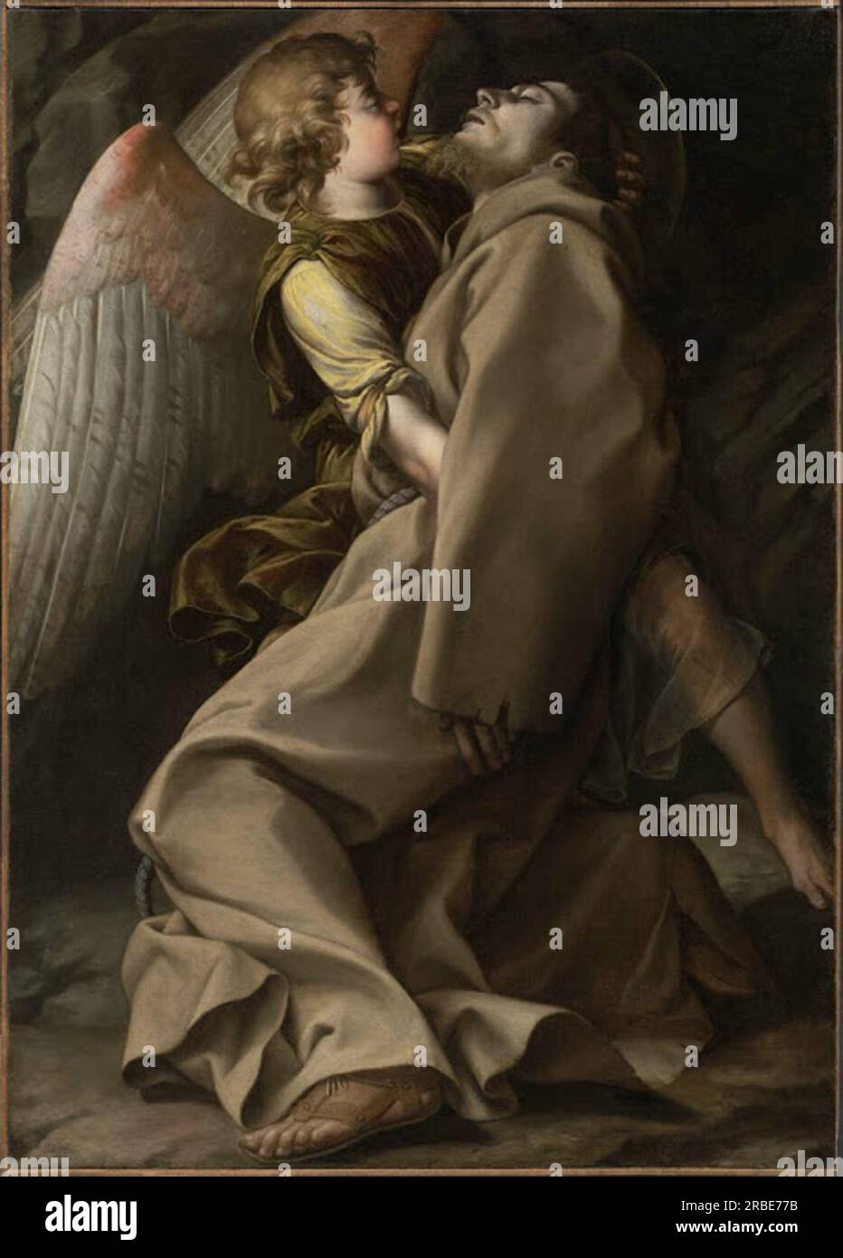 St Francis supported by an Angel 1600 by Orazio Gentileschi Stock Photo ...