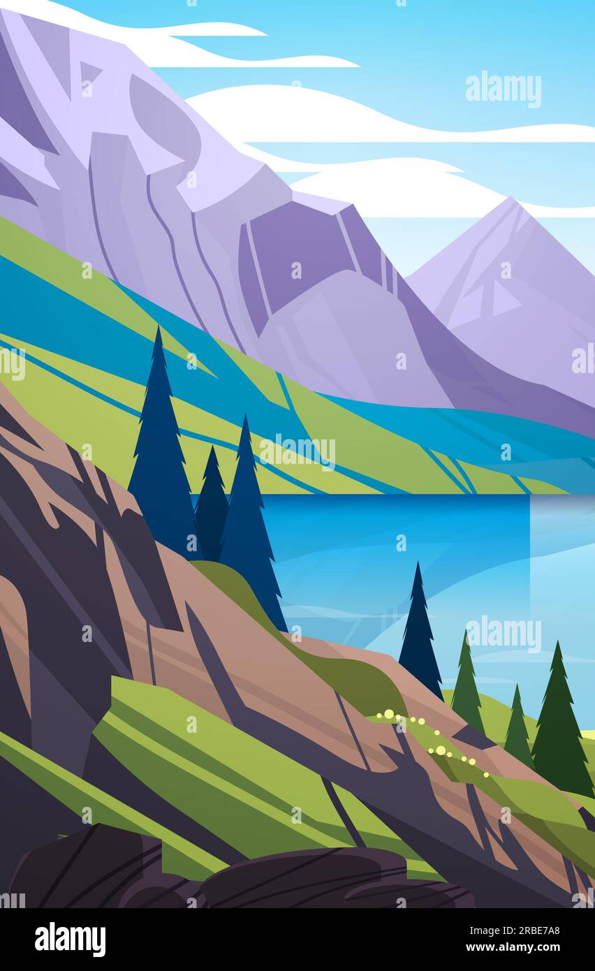 Vertical scenic nature view Stock Vector Images - Alamy