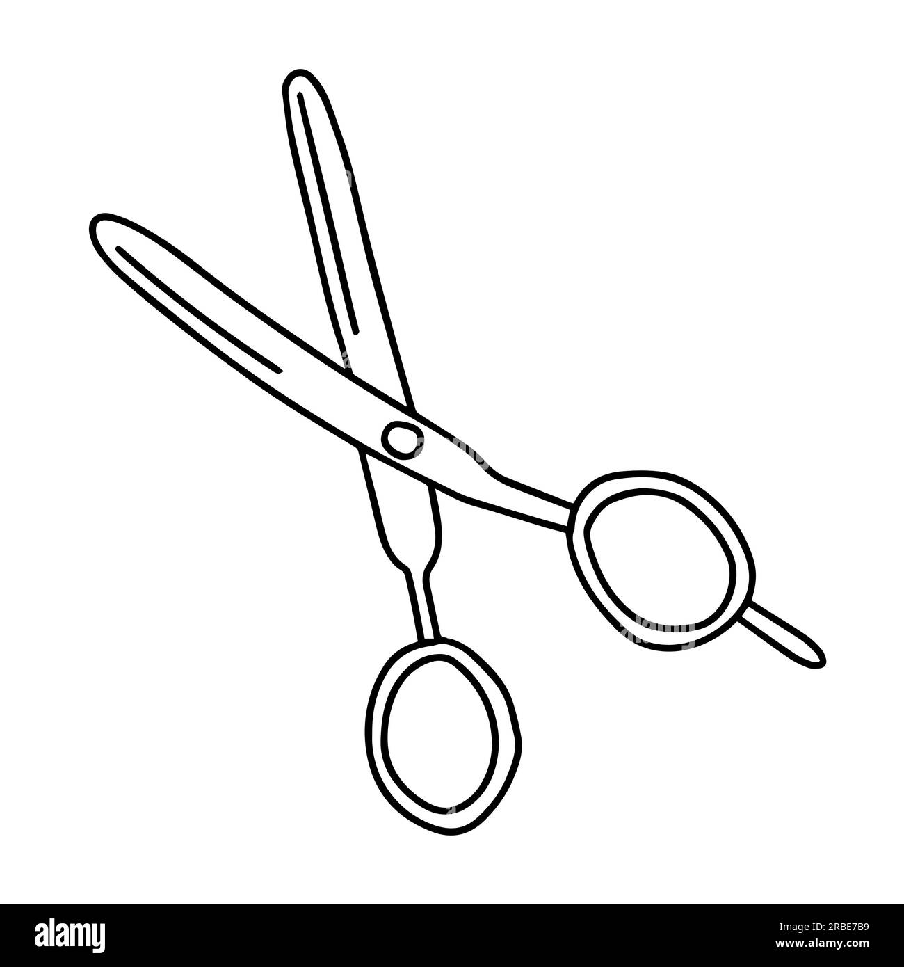 Cutting scissors sketch hand Stock Vector Images - Alamy