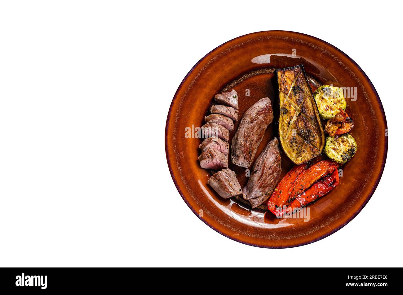 Grilled mutton tenderloin Fillet Meat, lamb sirloin on rustic plate ...