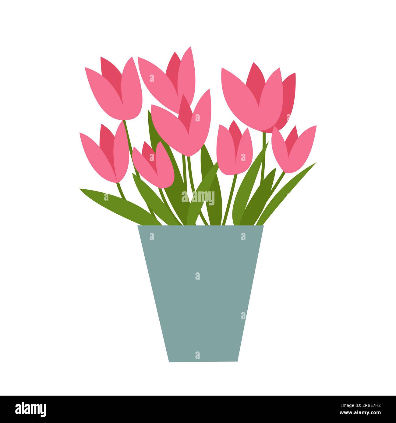 Tulips leaf in vase Stock Vector Images - Alamy