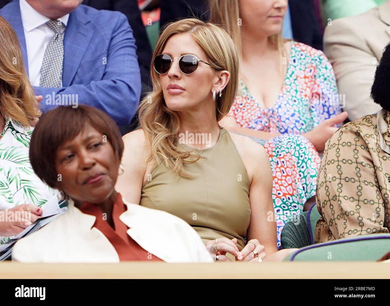 Ellie Goulding in the royal box of centre court on day seven of the ...