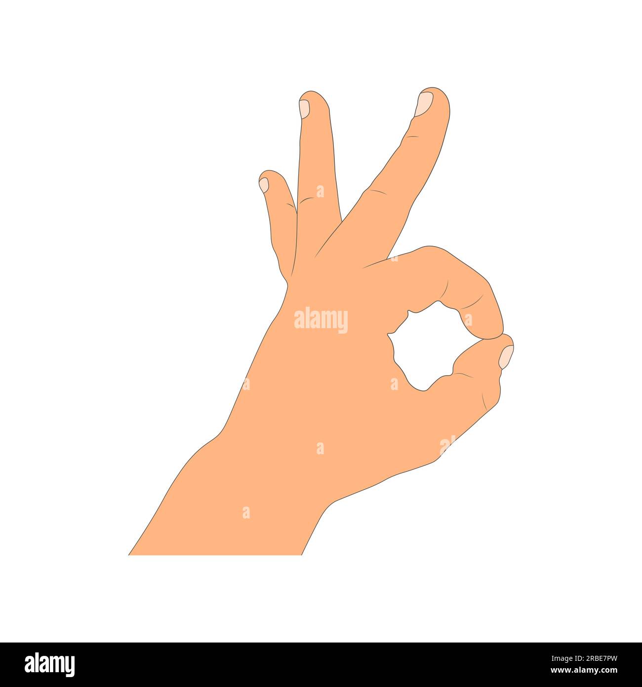 Drawing cartoon human arm isolated on white background. Drawn hand ...