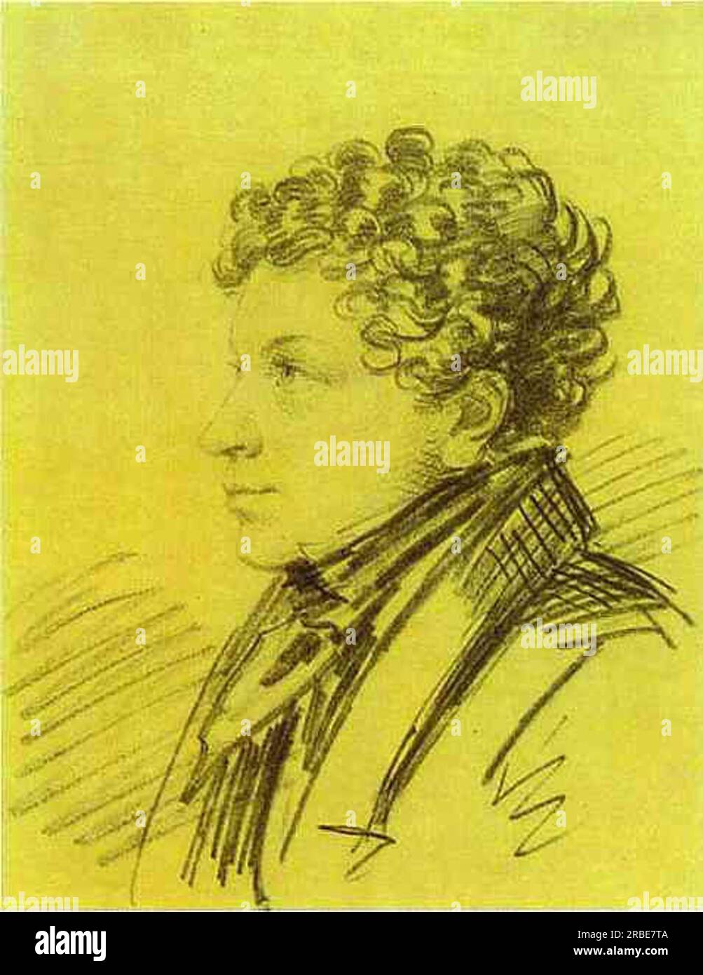 Portrait of Leo Pushkin 1822 by Alexander Orlowski Stock Photo - Alamy
