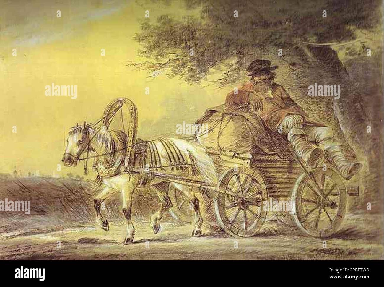 Peasant in a Cart 1812 by Alexander Orlowski Stock Photo - Alamy