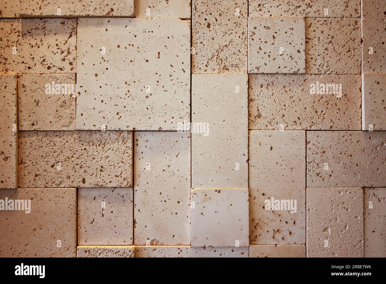 wall texture with cement bricks, abstract scene background in warm tone ...