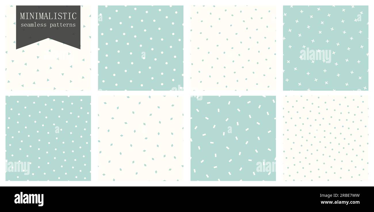 Collection of simple seamless delicate patterns with geometric shapes ...