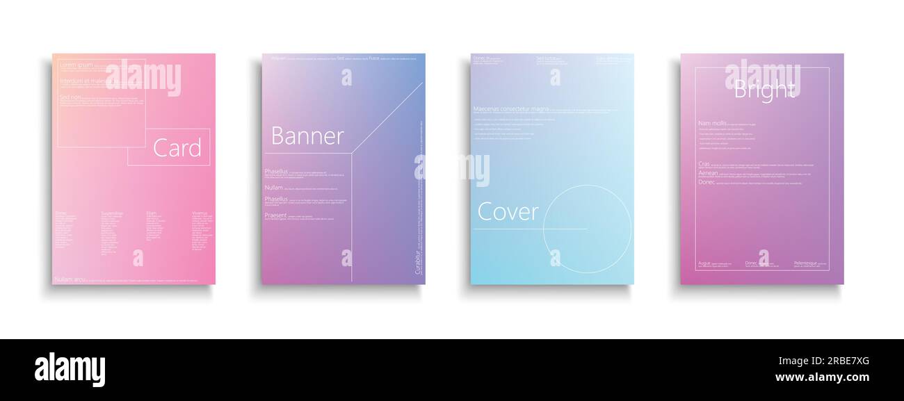 Set of colorful gradient covers, templates, backgrounds, placards ...
