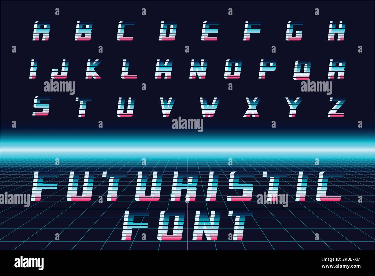 Futuristic creative font - fashion retro style 80-90s. Trendy vector ...