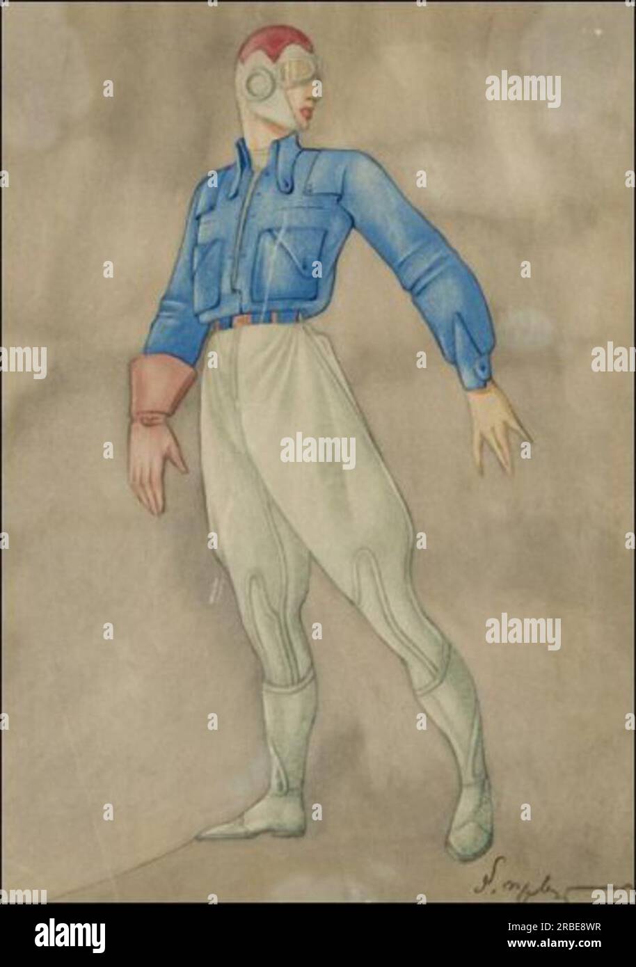 Sketch for 'Winged Painter' 1936 by Petre Otskheli Stock Photo - Alamy