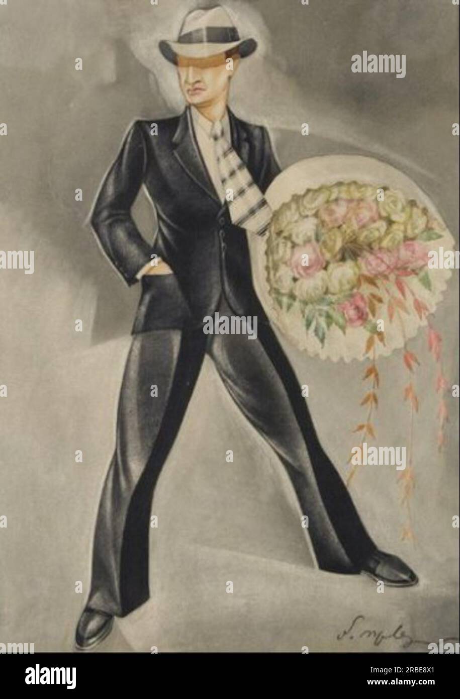 Sketch for 'Winged Painter' 1936 by Petre Otskheli Stock Photo - Alamy
