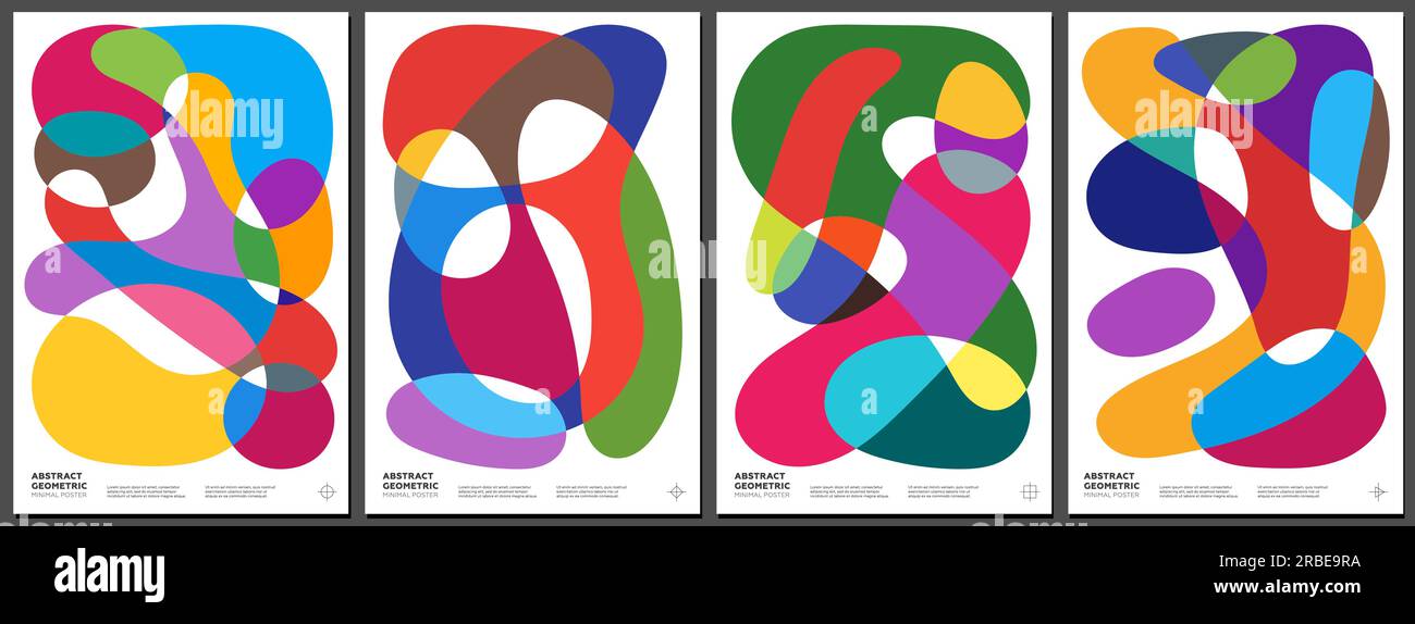 Abstract geometric bauhaus fluid style artwork. Simple plastic ...