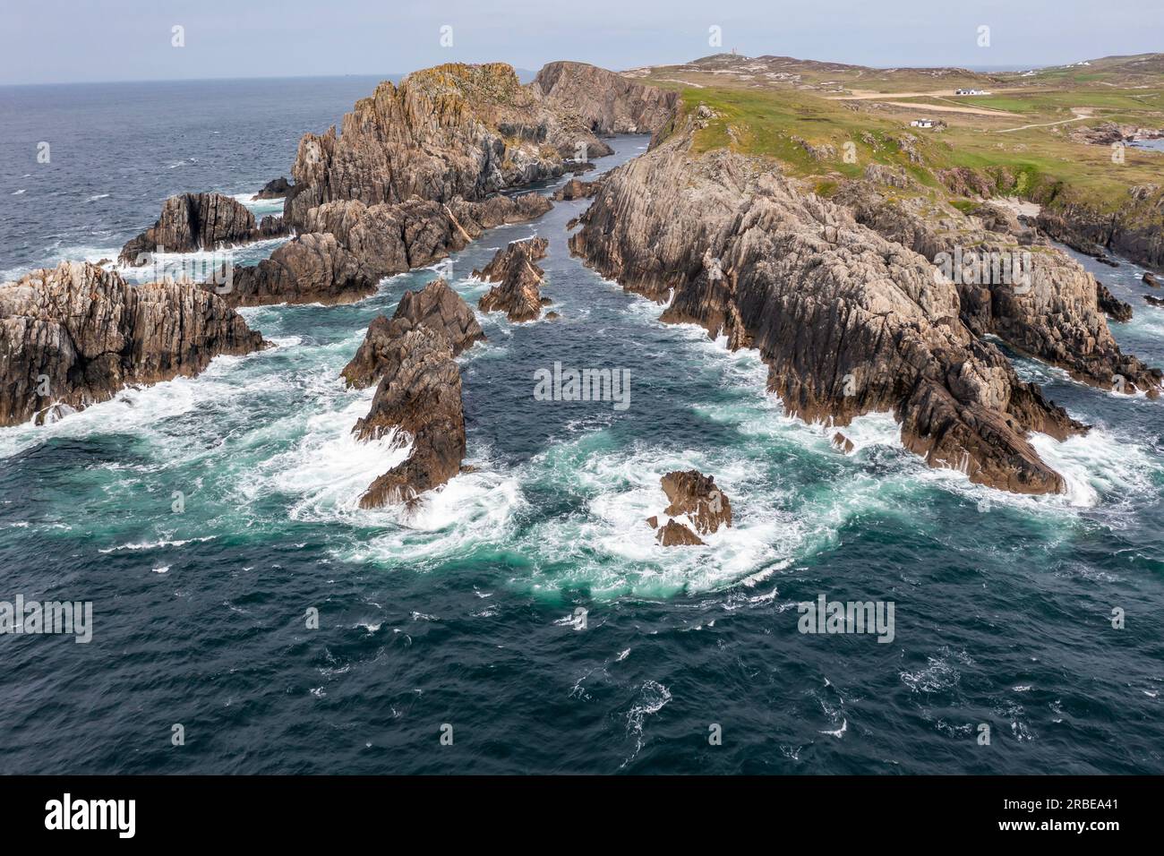 Aerial view of the coastline at Malin Head in Ireland Stock Photo - Alamy