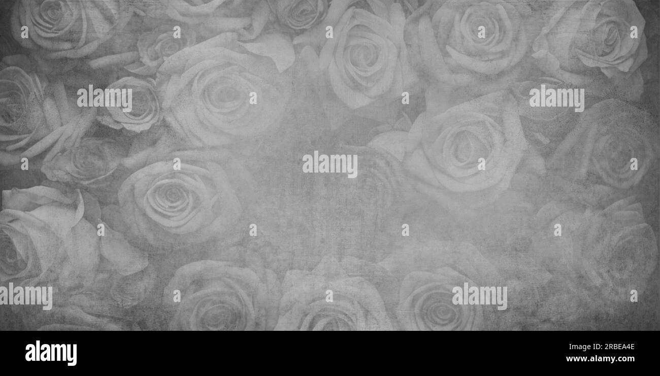concrete texture, decorative vintage background with roses Stock Photo ...