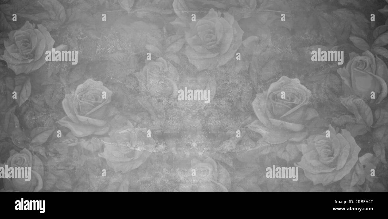 decorative vintage background texture, grunge concrete with roses Stock ...