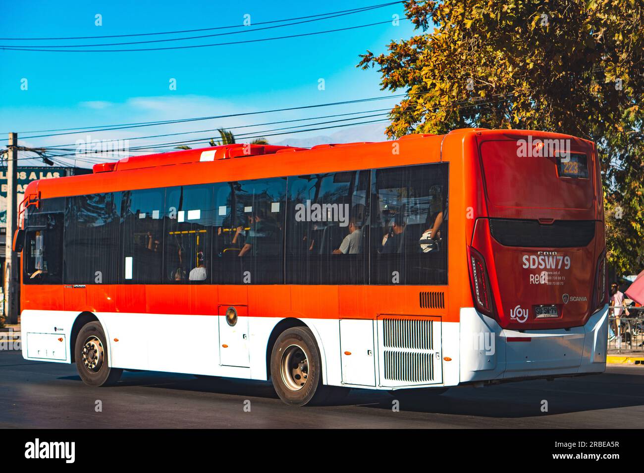 Santiago, Chile - March 29 2023: A public transport Transantiago, or ...