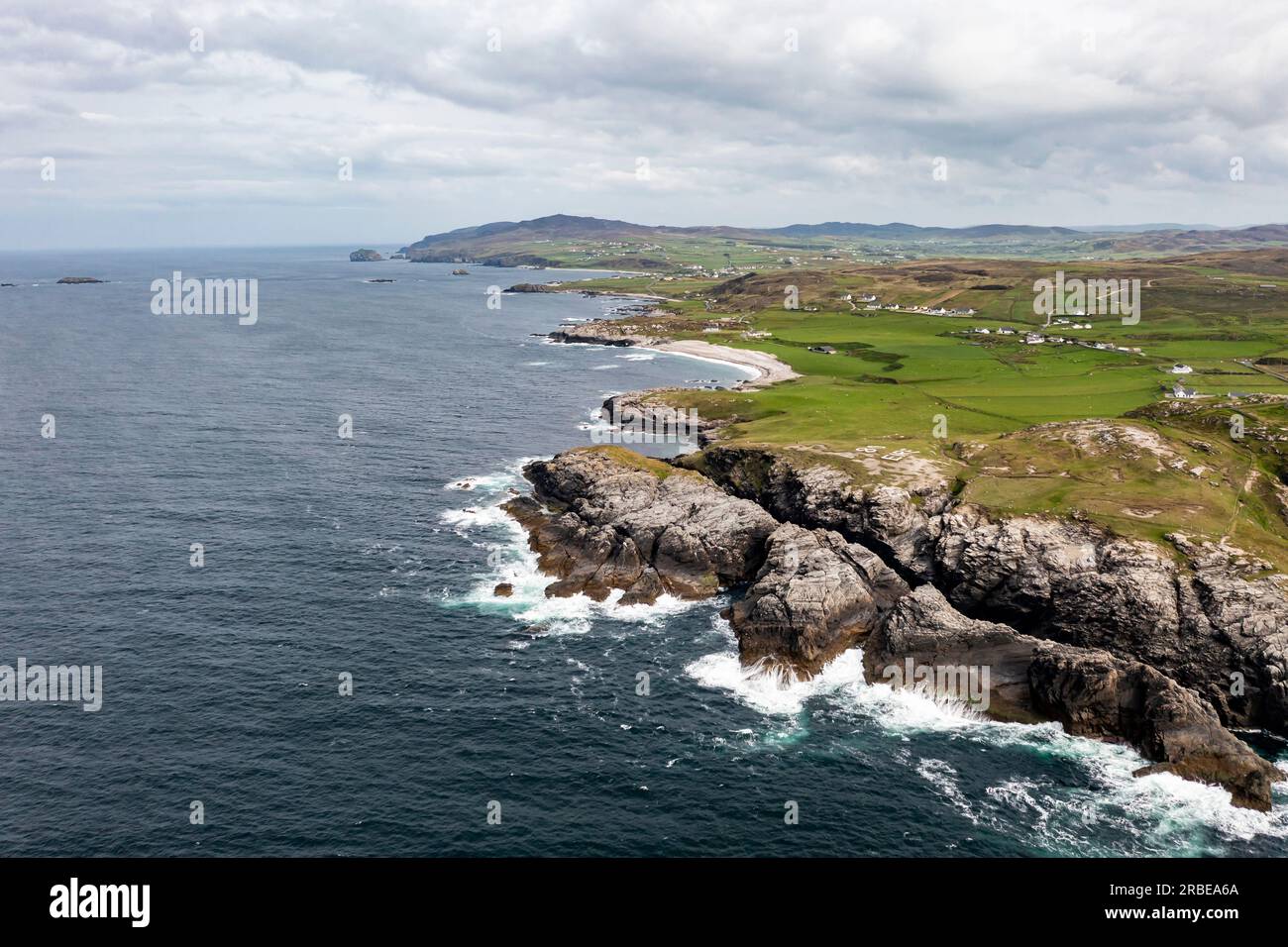 Aerial view of the coastline at Malin Head in Ireland Stock Photo - Alamy