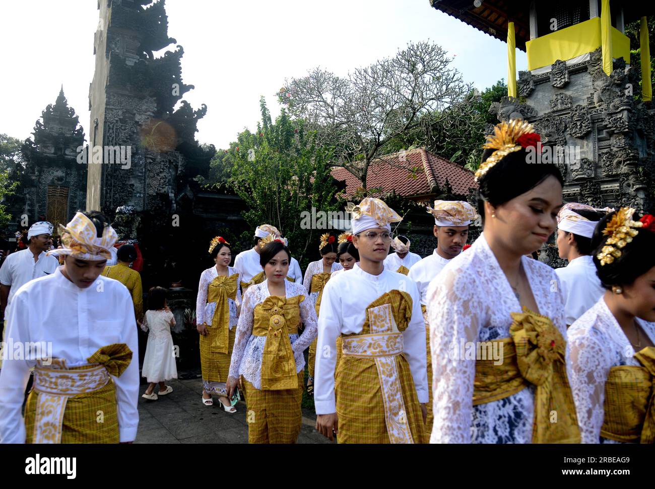 Bogor, West Java, Indonesia. 9th July, 2023. Balinese teenagers walk ...