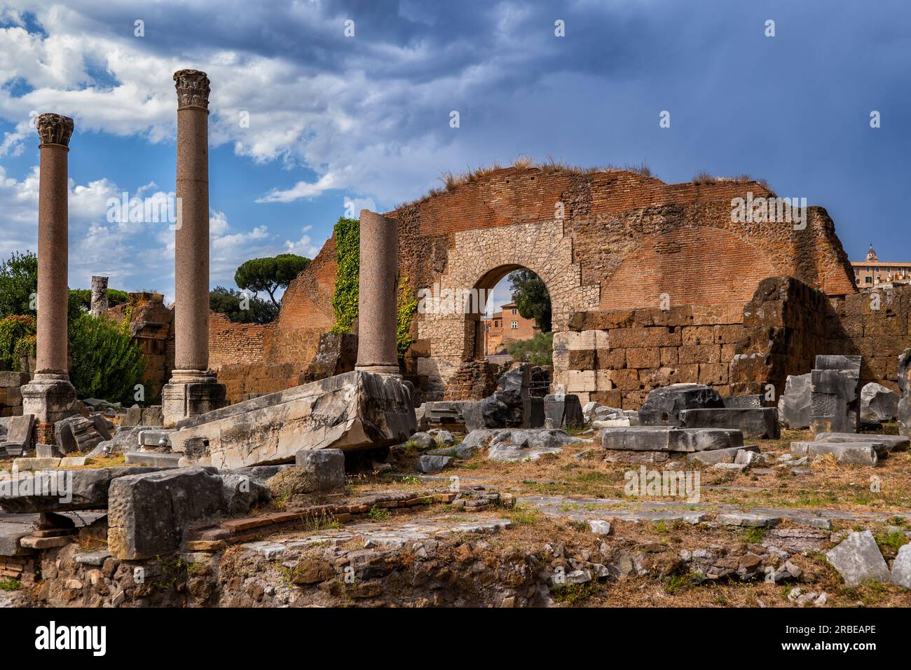 Basilica Aemilia (Emilia) ruins in the Roman Forum in Rome, Lazio ...