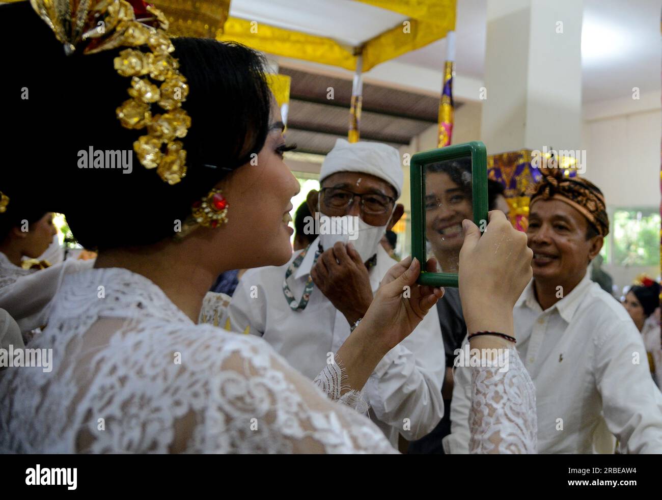 Bogor, West Java, Indonesia. 9th July, 2023. A Balinese teenager look ...
