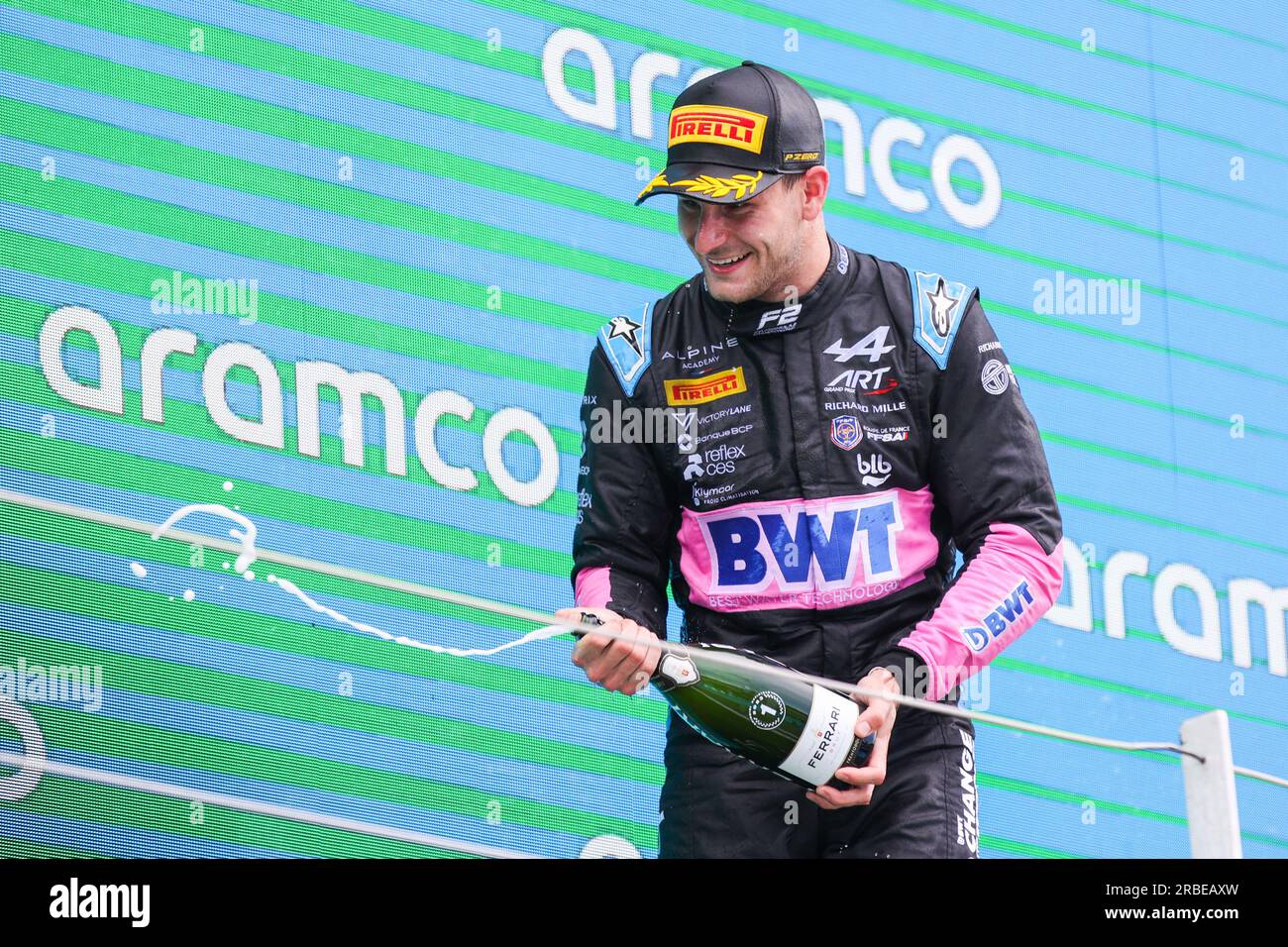 podium MARTINS Victor (fra), ART Grand Prix, Dallara F2, portrait ...