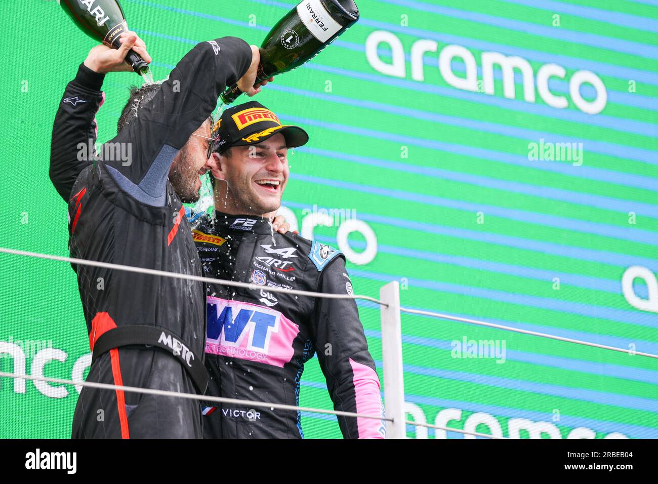 podium MARTINS Victor (fra), ART Grand Prix, Dallara F2, portrait ...