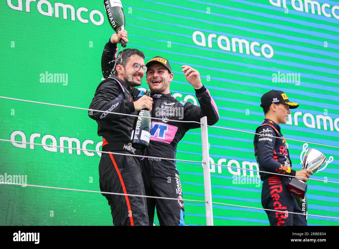 podium MARTINS Victor (fra), ART Grand Prix, Dallara F2, portrait ...