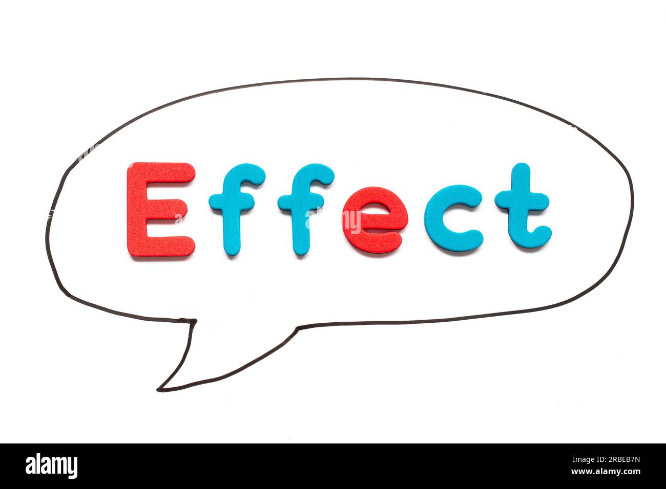 Alphabet letter with word effect in black line hand drawing as bubble ...