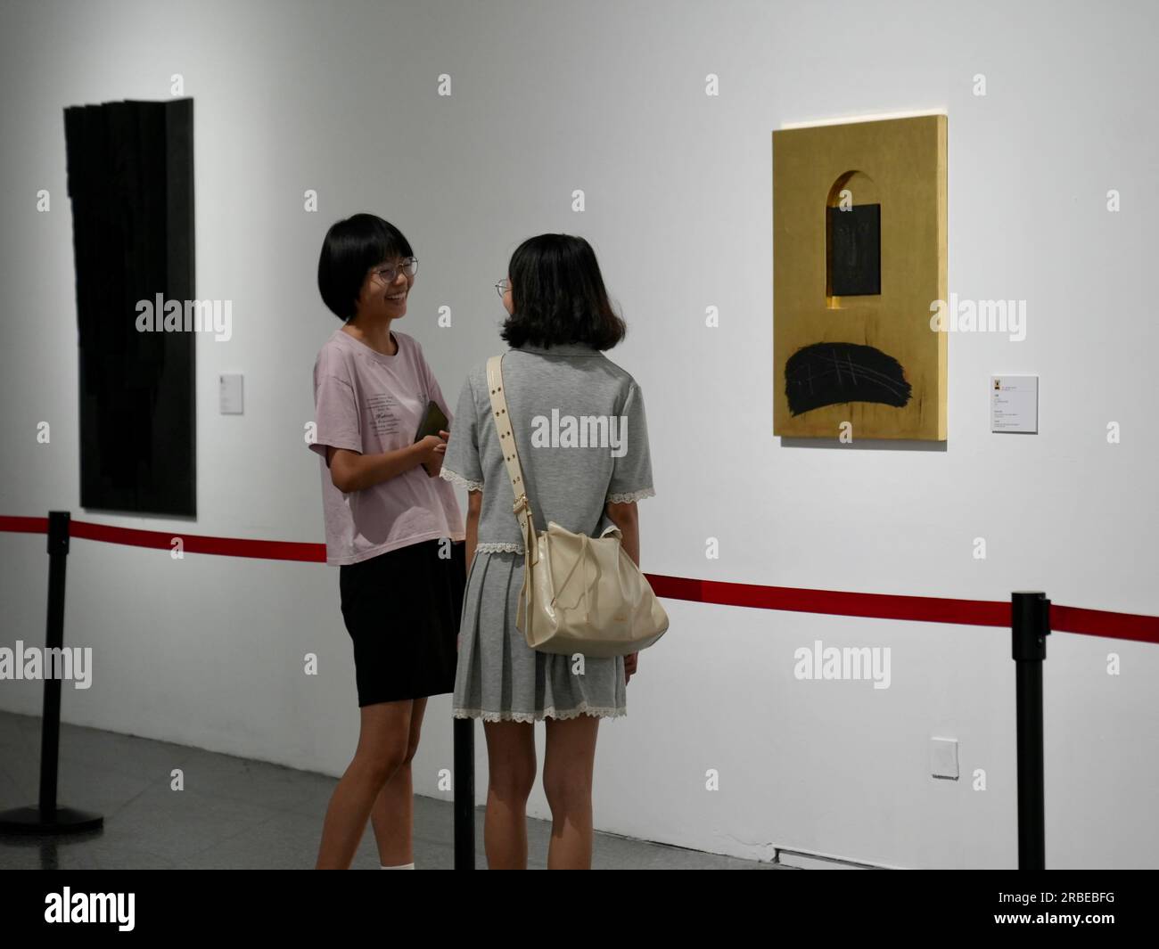 Xi'an, China's Shaanxi province. 7th July, 2023. Visitors view exhibits during an Italian ...