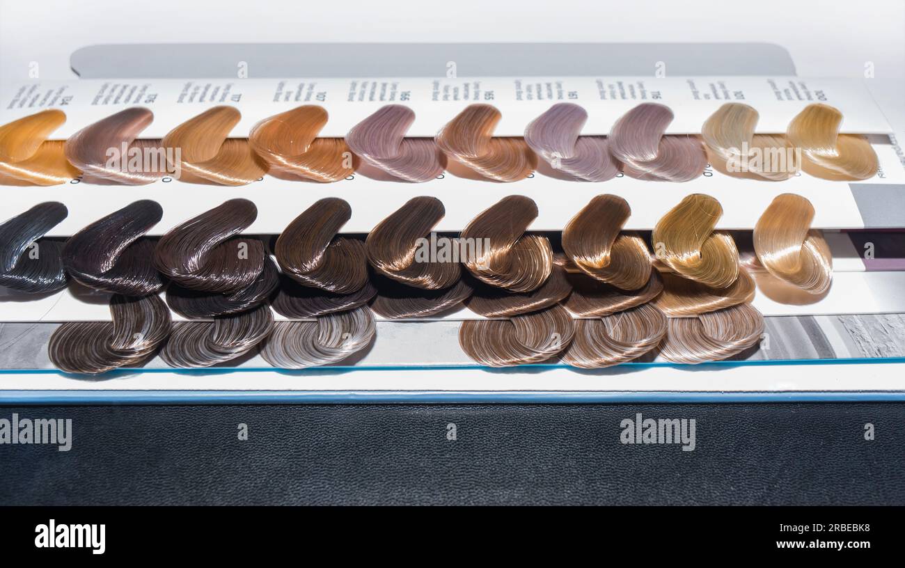 Miscellaneous various samples color palette dye coloring hair shade ...