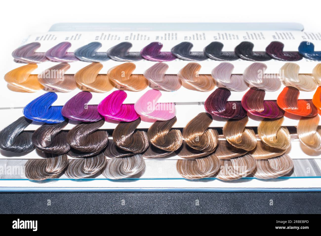 Miscellaneous various samples color palette dye coloring hair shade ...