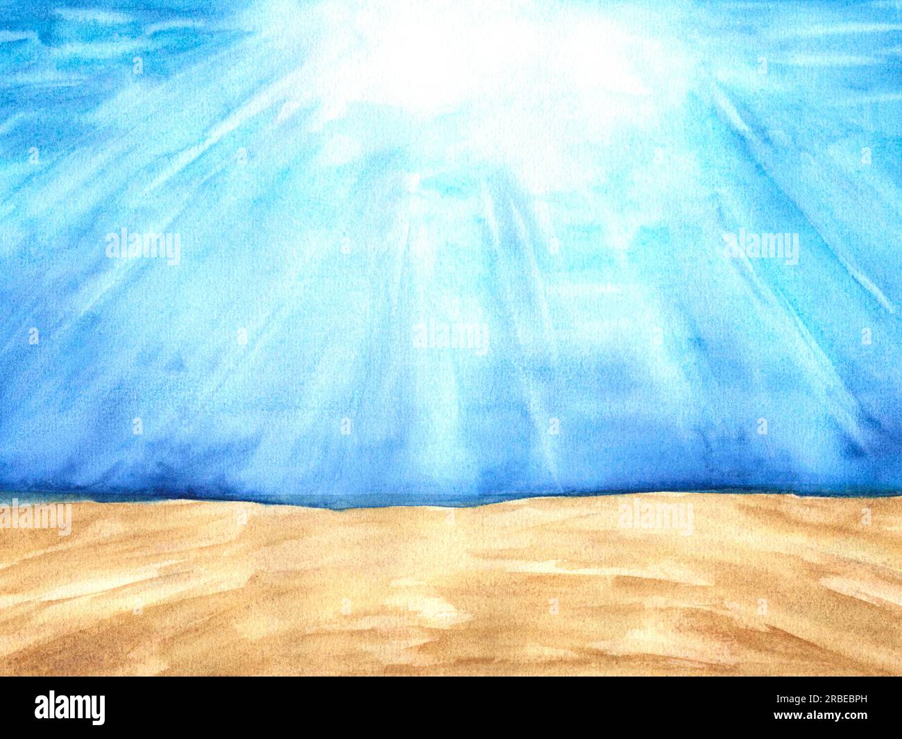 Seascape. Seabed ocean, underwater landscape background with sunshine ...