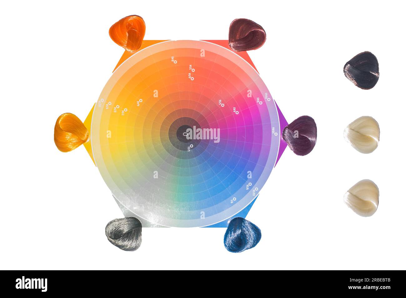 Miscellaneous various samples color palette dye coloring hair shade ...