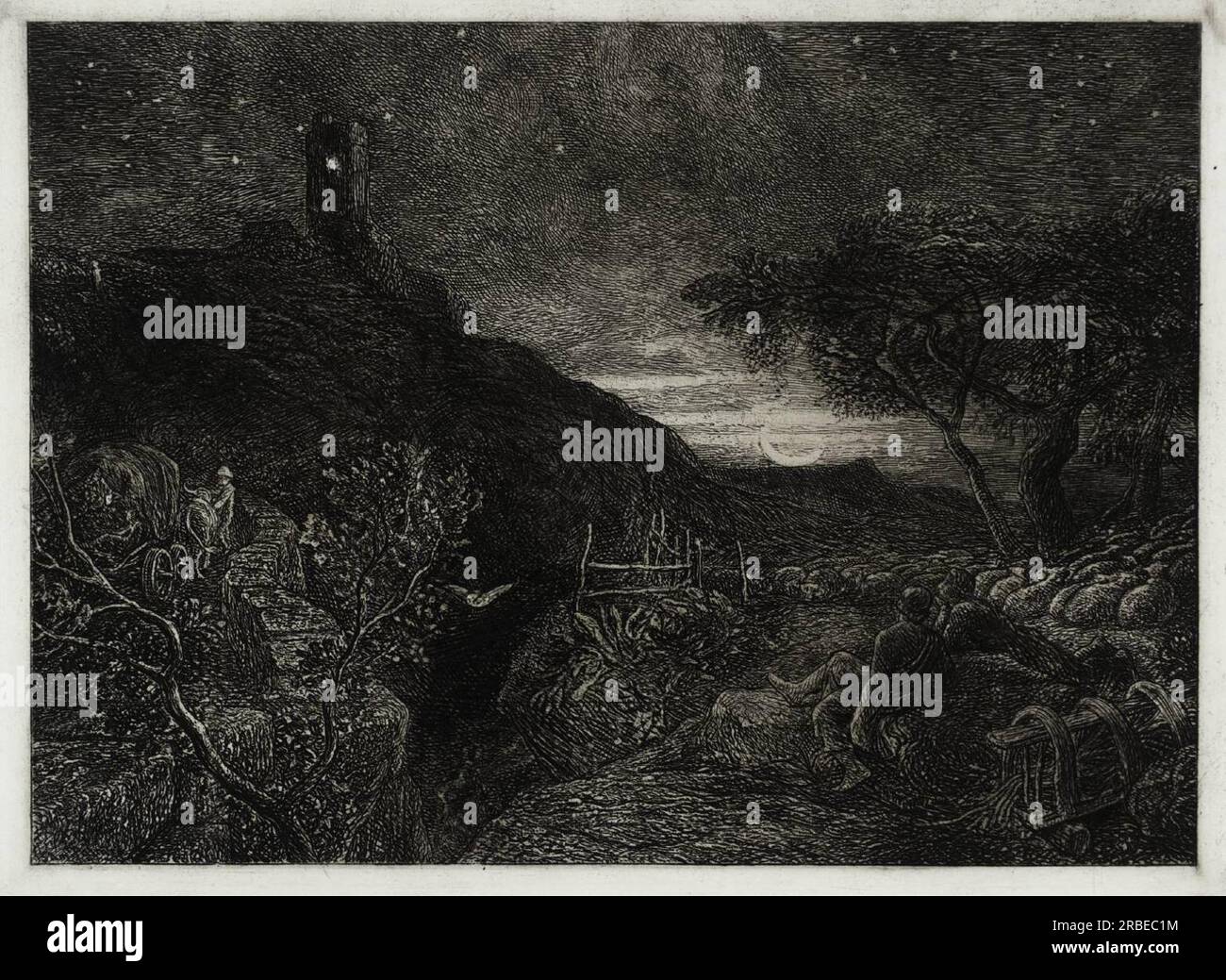 The Lonely Tower 1879 by Samuel Palmer Stock Photo - Alamy