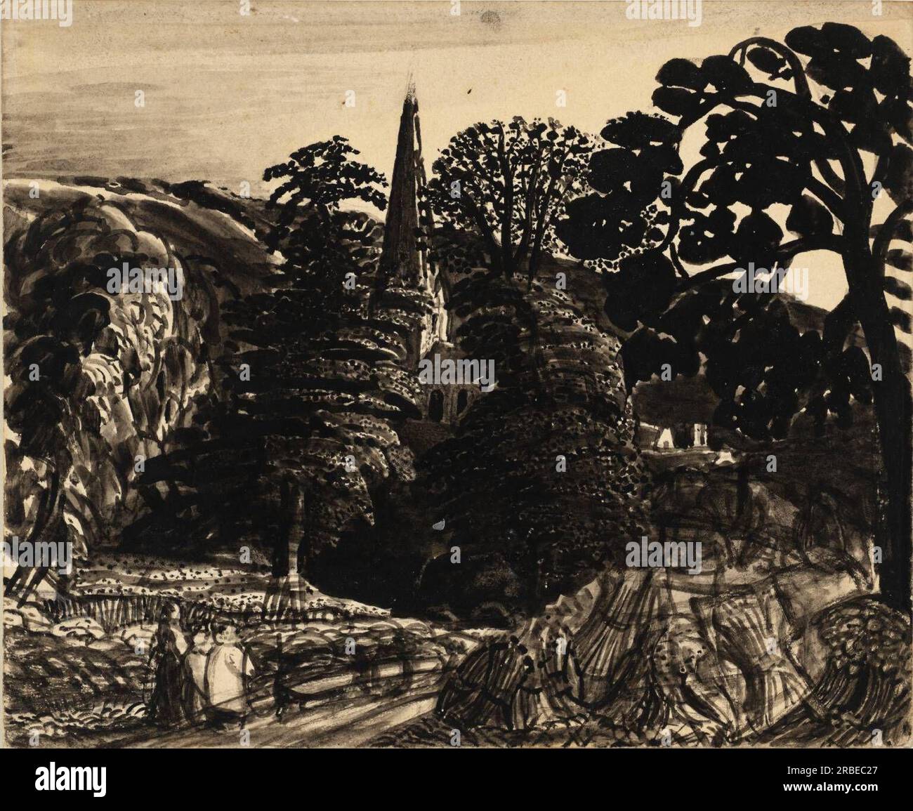A Church among Trees 1830 by Samuel Palmer Stock Photo - Alamy