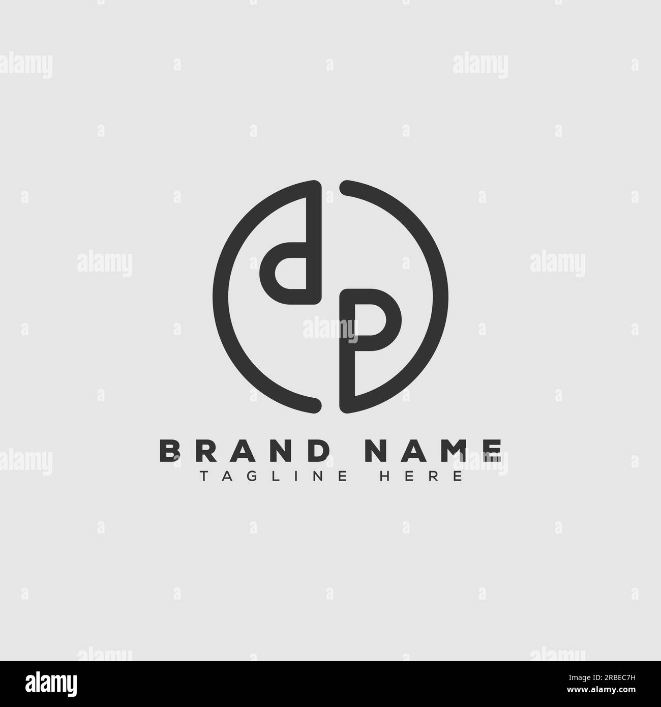 eps10 vector initial letters dp logo design template isolated on grey background Stock Vector ...