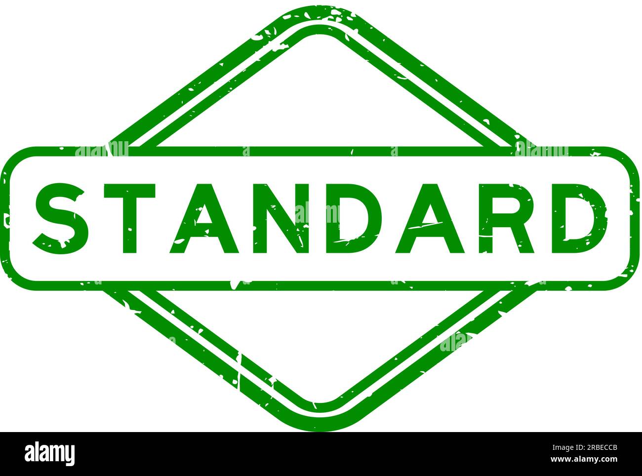 Grunge green standard word rubber seal stamp on white background Stock ...