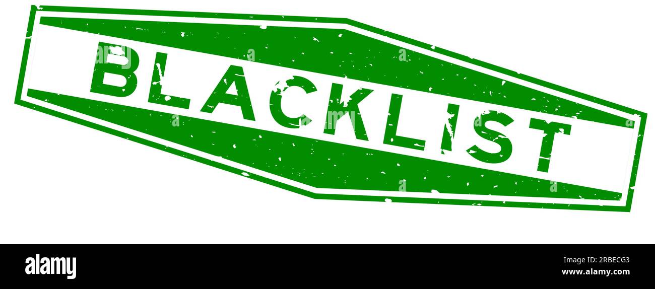 Grunge green blacklist word hexagon rubber seal stamp on white background Stock Vector Image ...