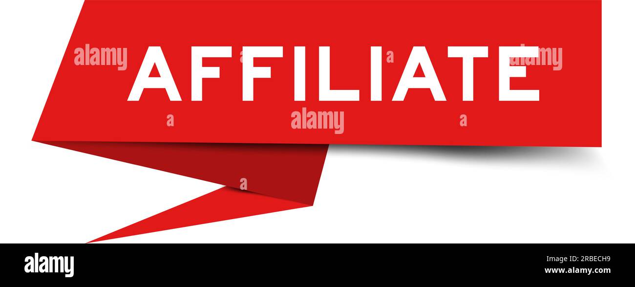 Red color speech banner with word affiliate on white background Stock ...
