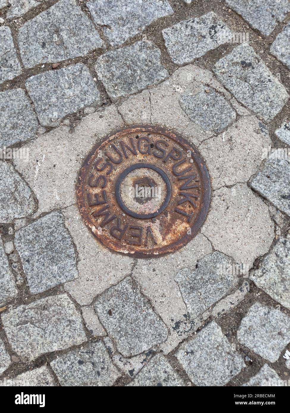 Surveying point from a property line, translated "Vermessungspunkt ...