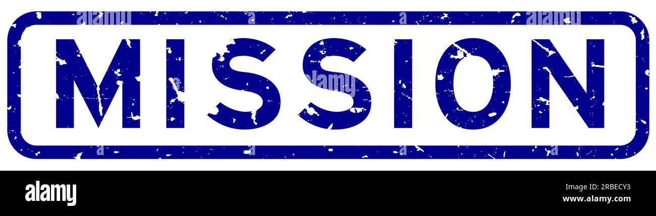 Grunge blue mission word square rubber seal stamp on white background Stock Vector Image & Art ...