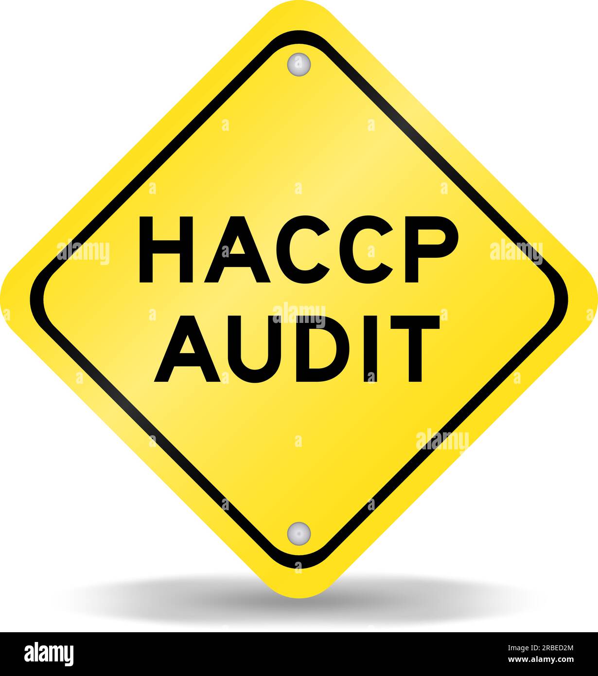 Yellow color transportation sign with word HACCP (Hazard Analysis ...