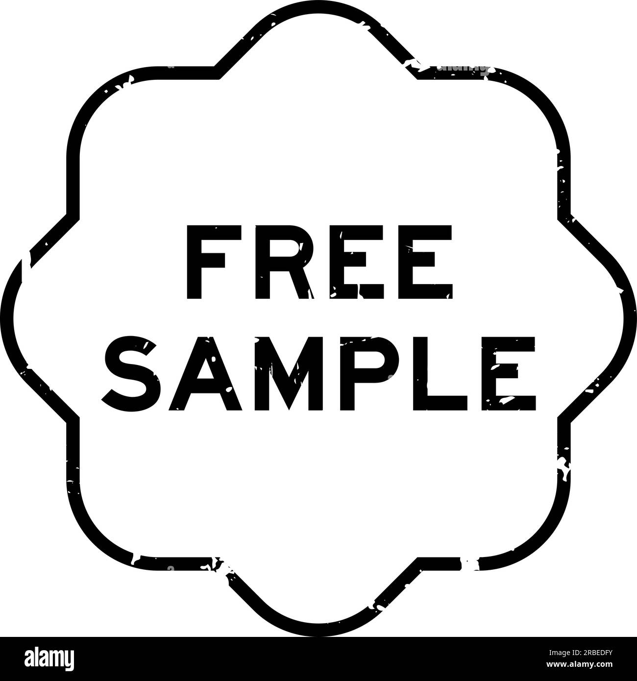 Grunge black free sample word rubber seal stamp on white background ...