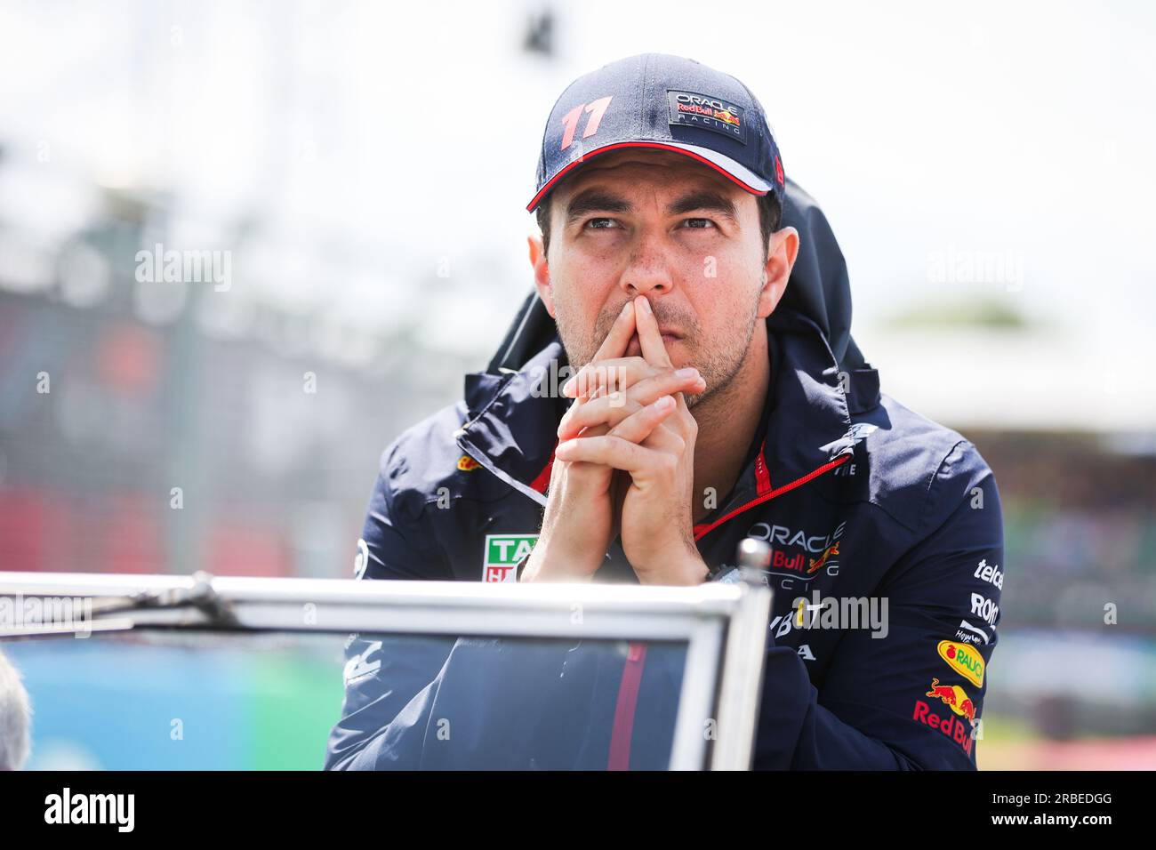 PEREZ Sergio (mex), Red Bull Racing RB19, portrait during the 2023 Formula 1 Aramco British ...