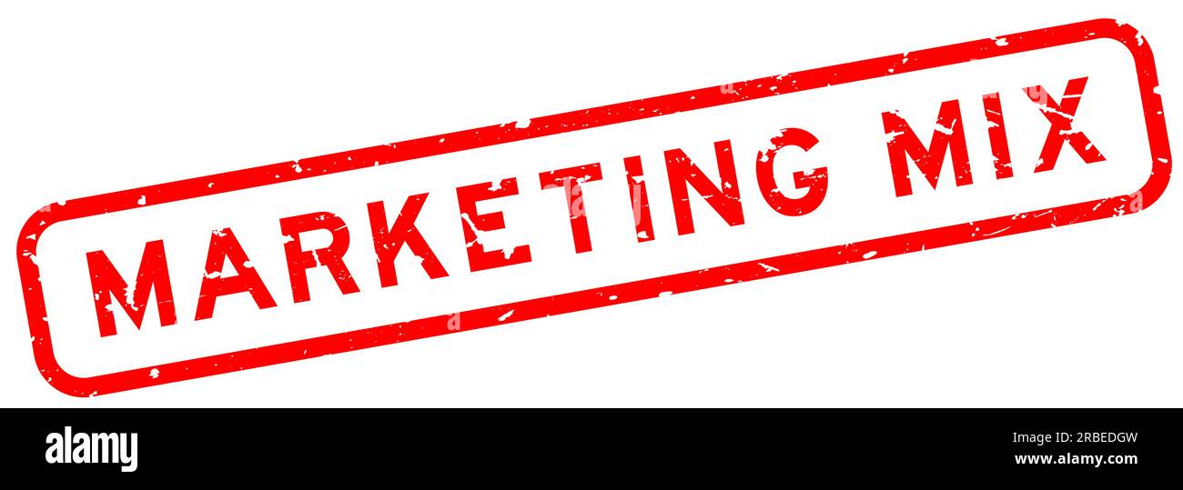 Grunge red marketing mix word square rubber seal stamp on white background Stock Vector Image ...