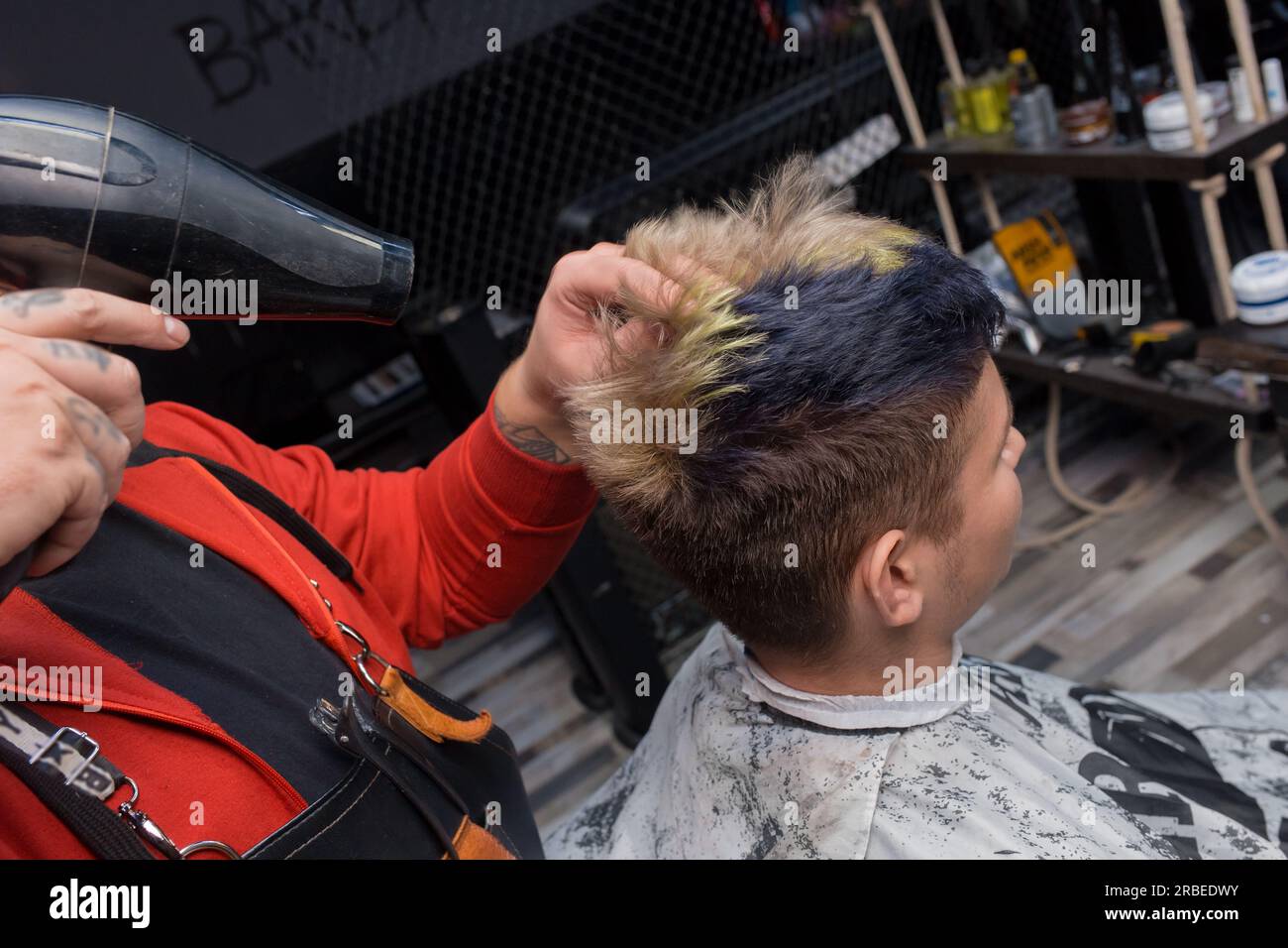 Hairdryer hand close up hi-res stock photography and images - Alamy