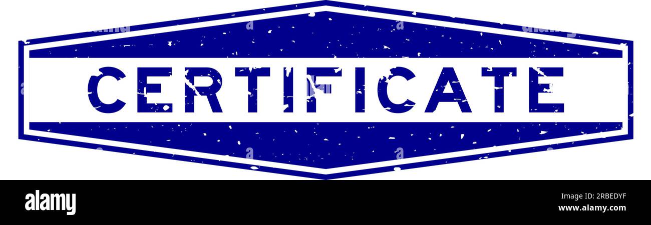 Grunge blue certificate word hexagon rubber seal stamp on white background Stock Vector Image ...