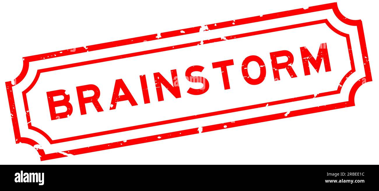 Grunge red brainstorm word rubber seal stamp on white background Stock ...