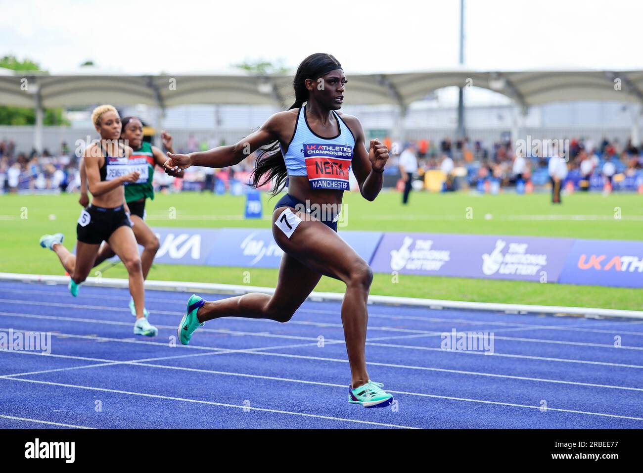 Daryll Neita wins her heat of the women’s 200m during the UK Athletics ...