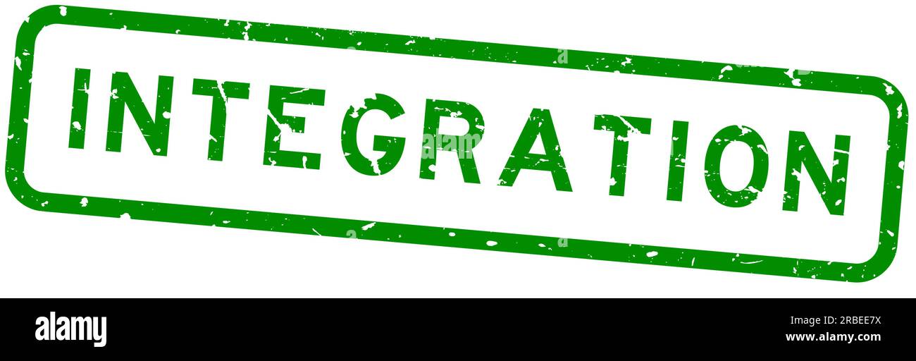 Grunge green integration word square rubber seal stamp on white background Stock Vector Image ...
